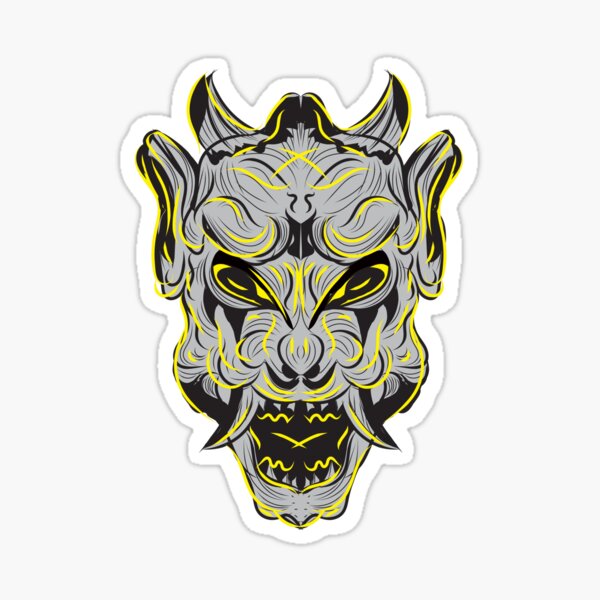 "Silver demon mask" Sticker for Sale by Fafl-Studio | Redbubble