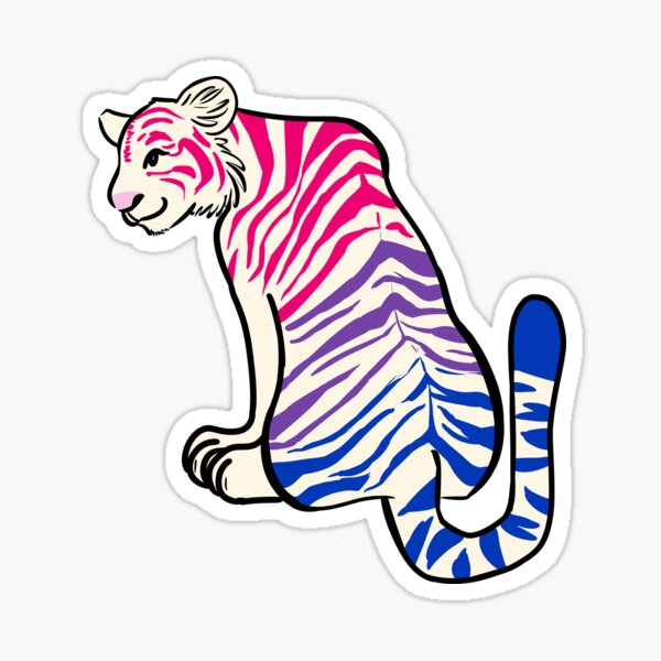 "Tiger LGBTQ+ Pride - Bisexual" Sticker for Sale by Meatcrafted | Redbubble