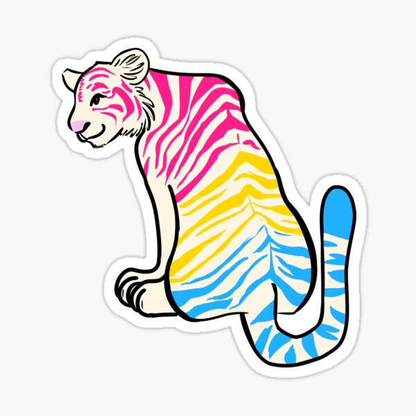 "Tiger LGBTQ+ Pride - Pansexual" Sticker by Meatcrafted | Redbubble