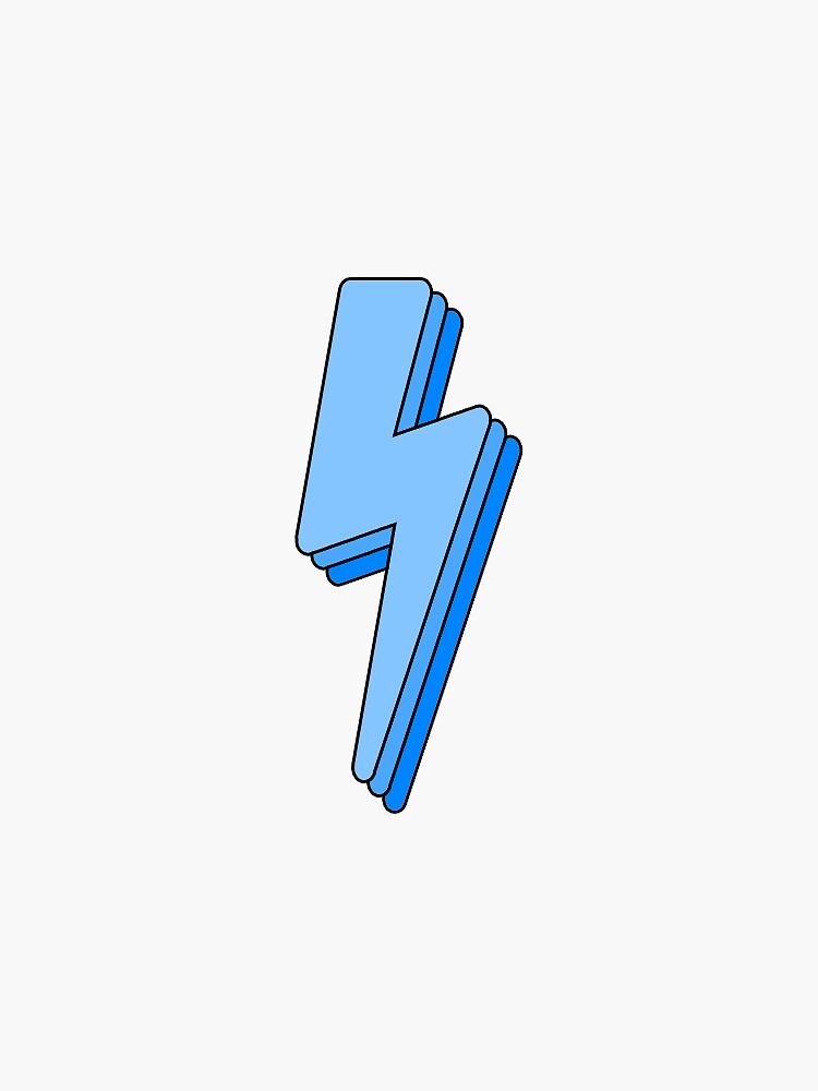 "blue lightning bolt sticker" Sticker by isabellahana | Redbubble