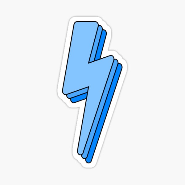 "blue lightning bolt sticker" Sticker by isabellahana | Redbubble