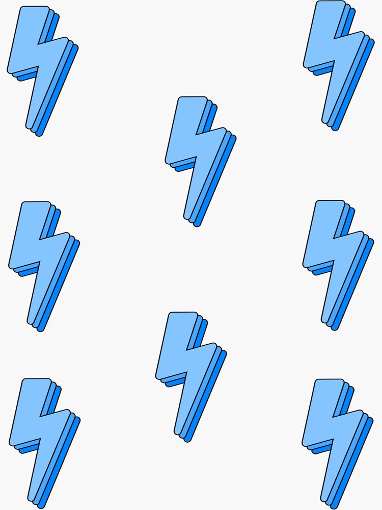 "blue lightning bolt sticker pack" Sticker by isabellahana | Redbubble