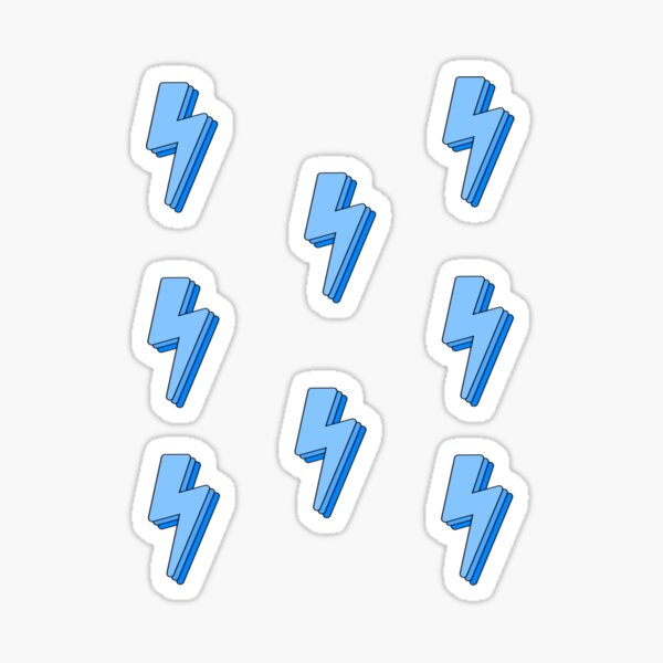 "blue lightning bolt sticker pack" Sticker by isabellahana | Redbubble