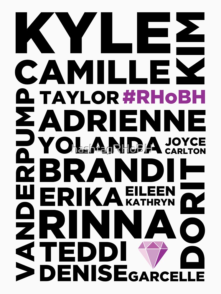 "RHoBH X" T-shirt for Sale by hashtagRHoBH | Redbubble | rhobh t-shirts ...