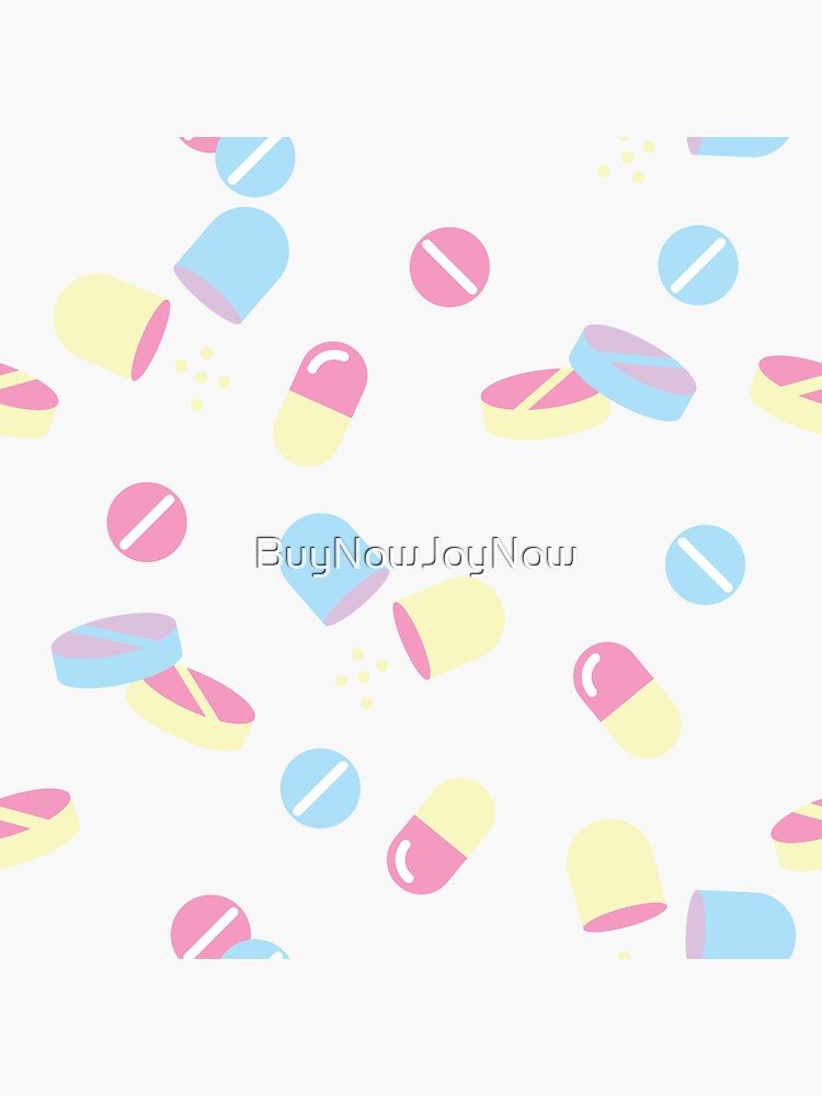 " Pleasing Cute Yami Kawaii Style Pill Pattern Art" Sticker for Sale by ...