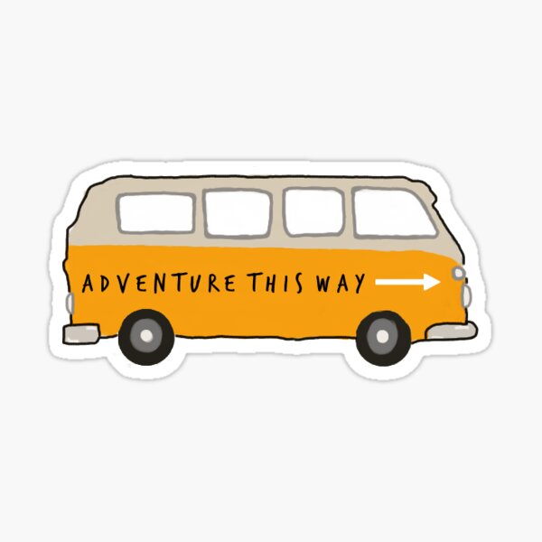 "Adventure this way sticker" Sticker by ellarfischer | Redbubble