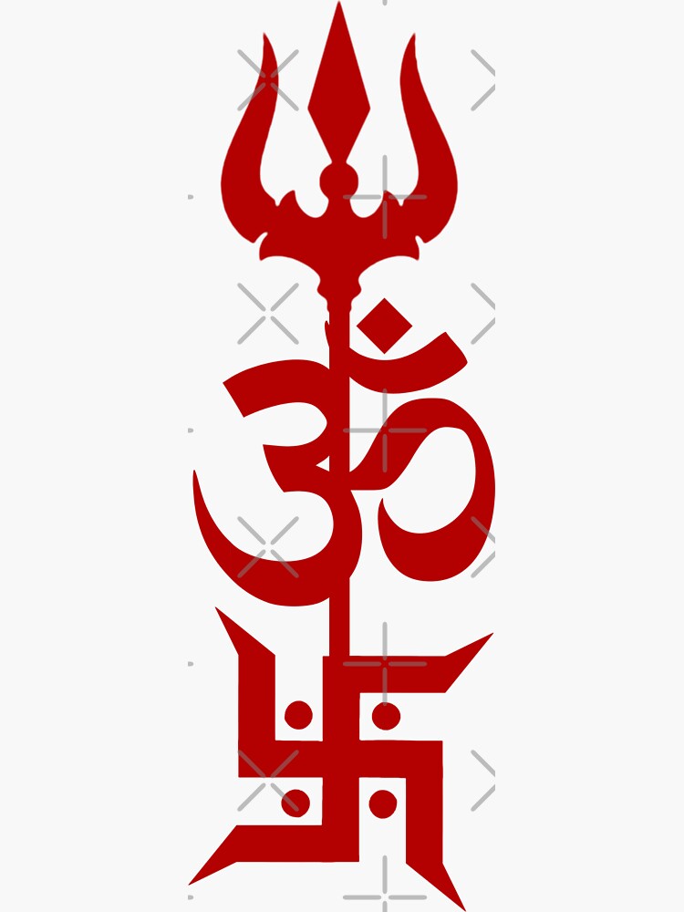 "Trishakti Red" Sticker for Sale by bhavyaarts | Redbubble