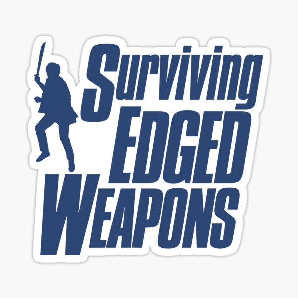 "Surviving Edged Weapons (Logo Only - Blue)" Sticker by DBWDesigns101 ...