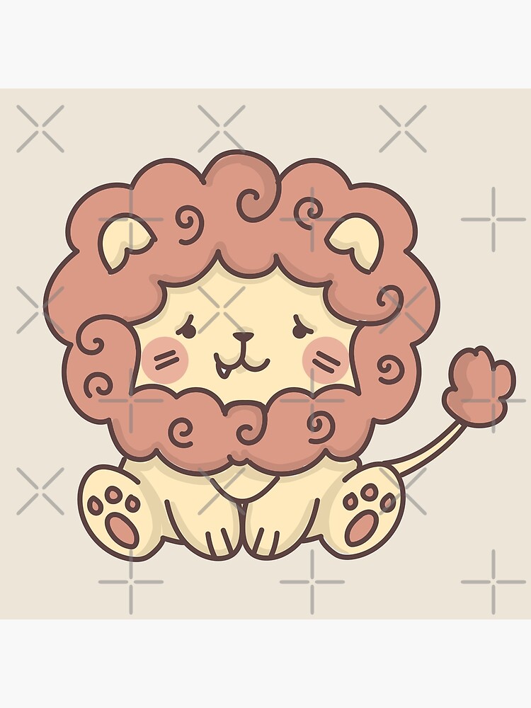 "Cute Character Kawaii Embarrassed lion cub" Poster for Sale by ...