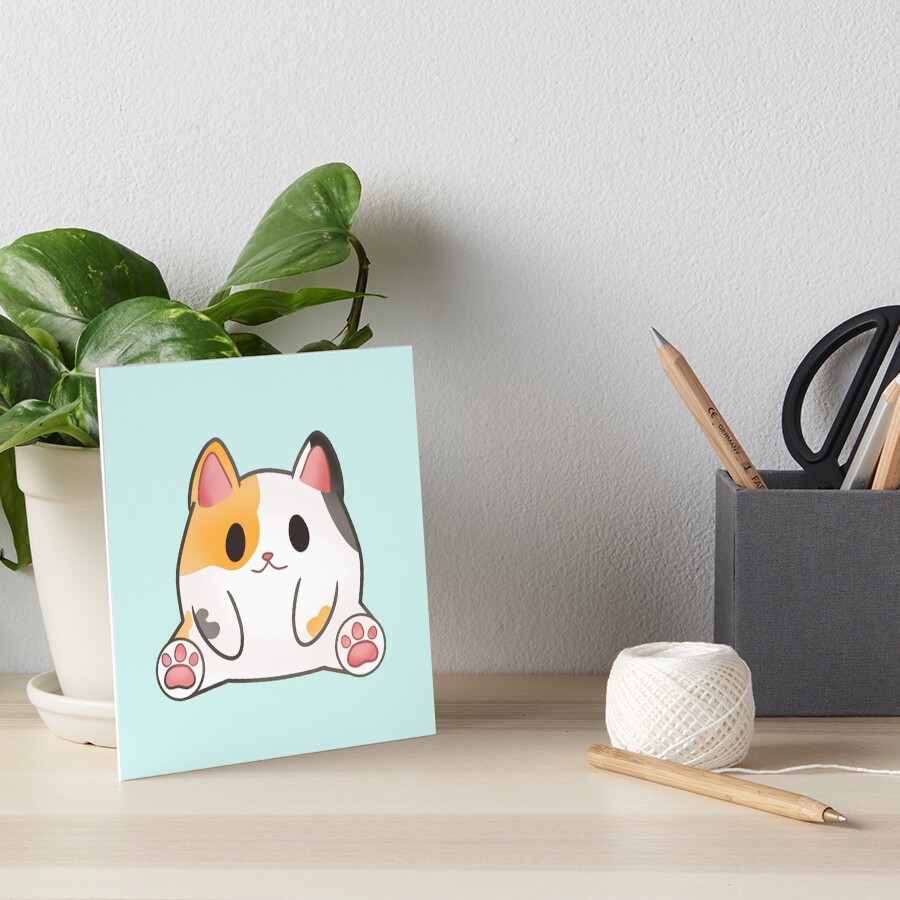 "Chibi Calico cat" Art Board Print for Sale by Scaredmushroom | Redbubble