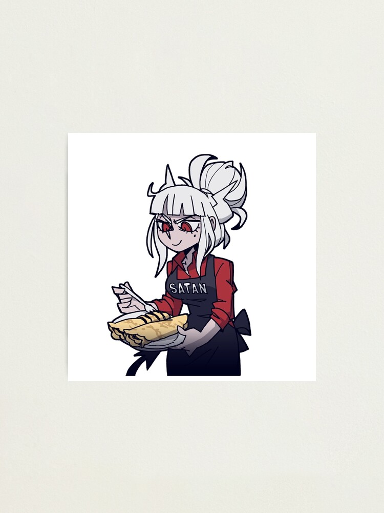 "Helltaker Lucifer eating pancakes" Photographic Print for Sale by ...