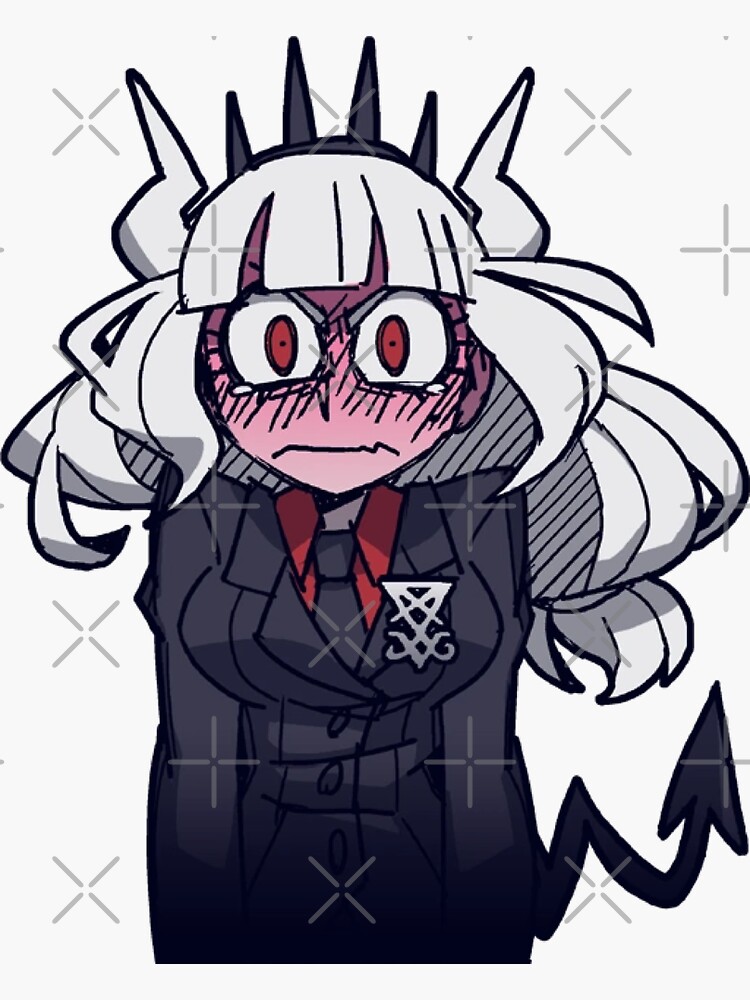 "Helltaker Lucifer tsundere" Sticker for Sale by tomastosecky | Redbubble