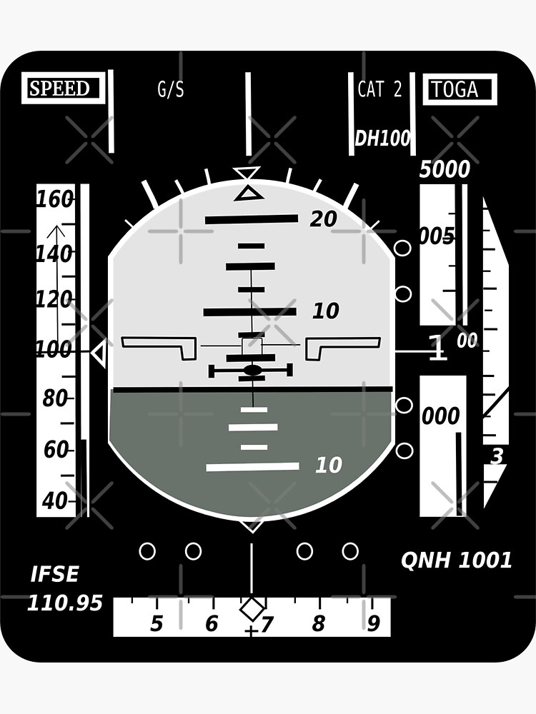 "Airplane Flight Display - Cockpit Instrument " Sticker for Sale by ...