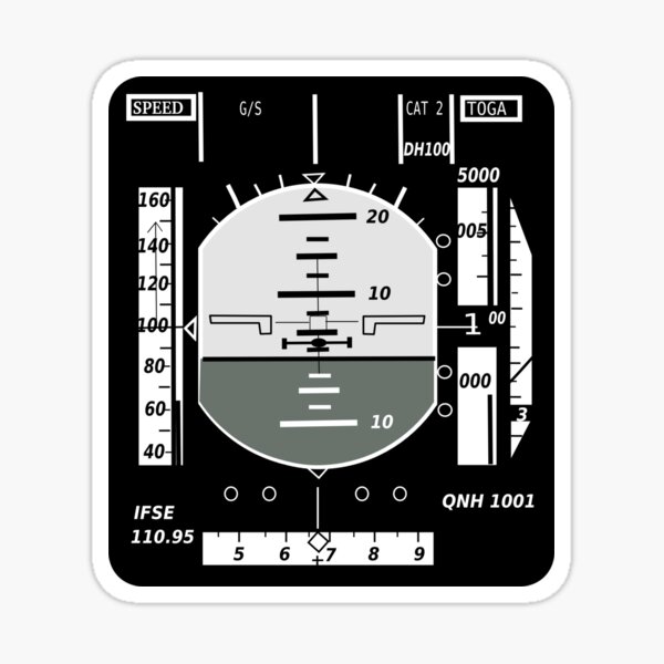 "Airplane Flight Display - Cockpit Instrument " Sticker for Sale by ...