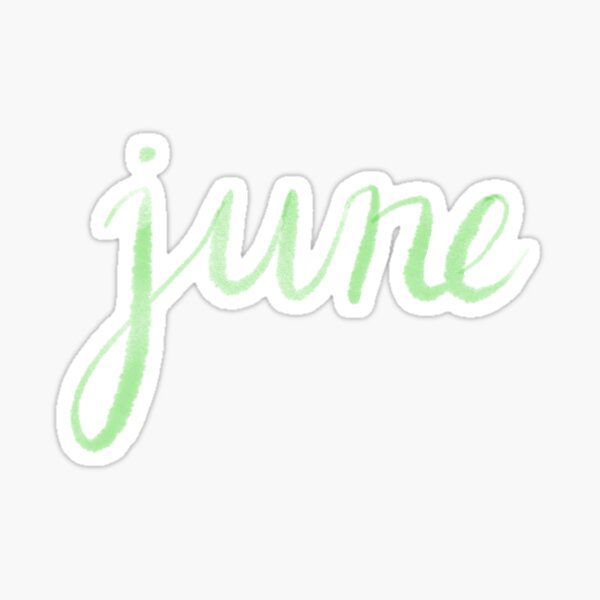 "June Watercolor Lettering" Sticker by ets13 | Redbubble