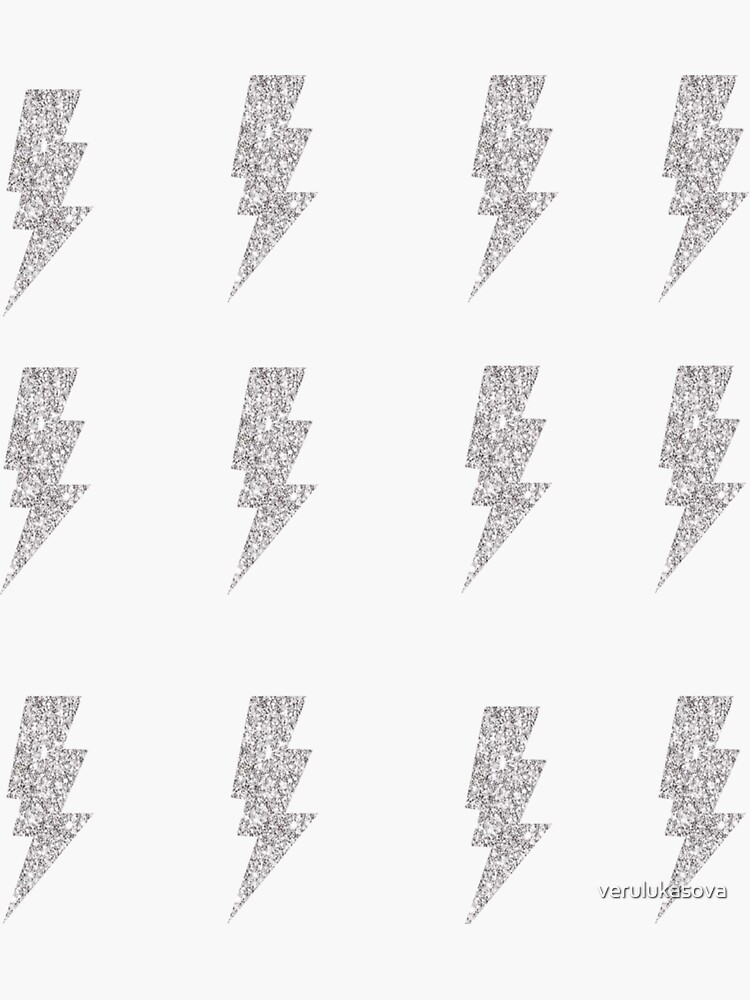 "Silver glitter lightning bolt sticker pack " Sticker for Sale by ...