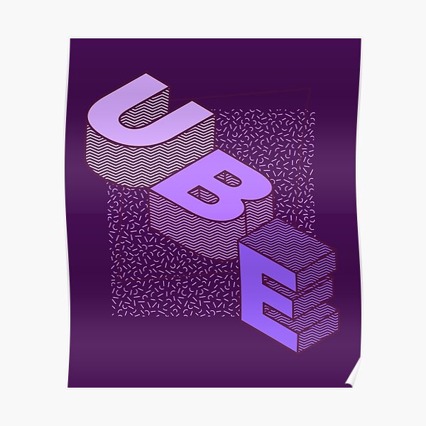 "Ube 3D Letters" Poster for Sale by aggar1 | Redbubble