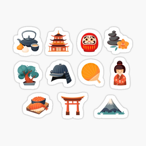 "Japanese culture Sticker pack" Sticker by HarshalPardeshi | Redbubble