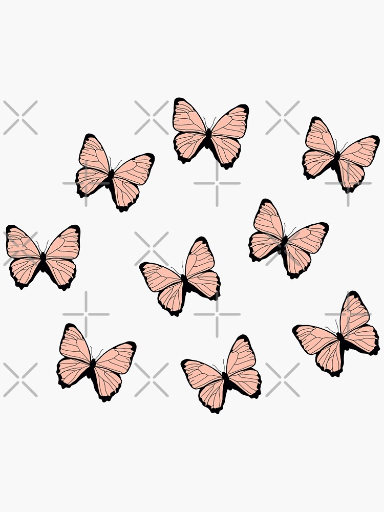 "peachy butterflies" Sticker for Sale by andreadc5 | Redbubble