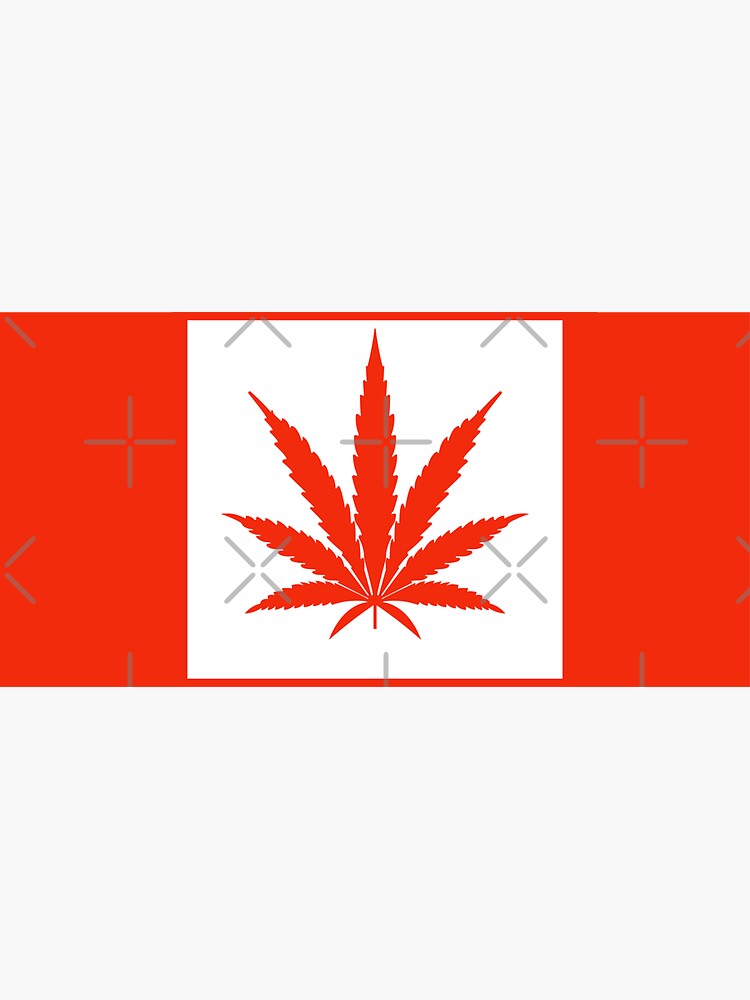 "Canadian flag with marijuana plant leaf " Sticker for Sale by pneuf ...