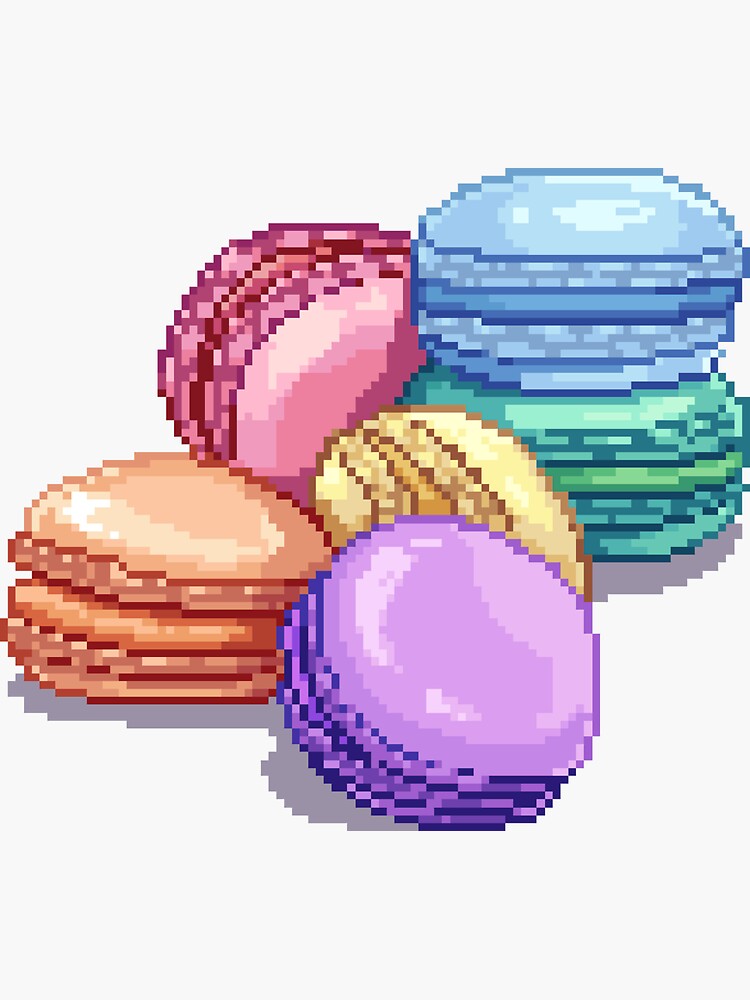 "Macarons Pixel art" Sticker for Sale by Sugaranspice | Redbubble