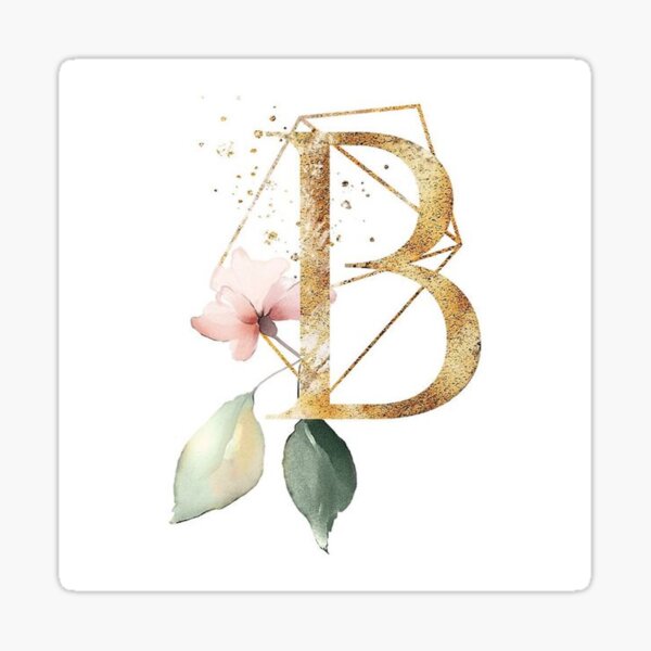 Letter B Pink Glitter Stickers | Redbubble