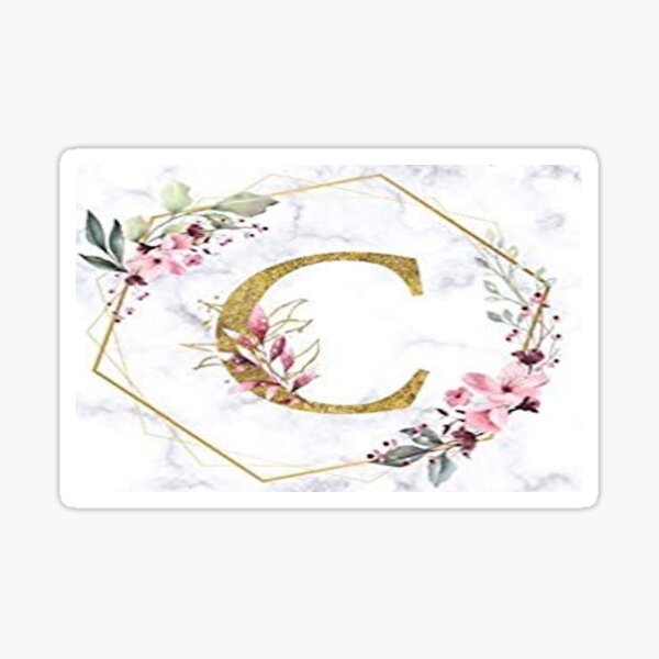 Letter C Pink Glitter Stickers | Redbubble