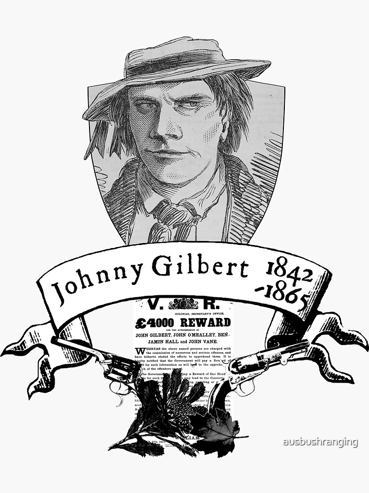 "Johnny Gilbert" Sticker for Sale by ausbushranging | Redbubble