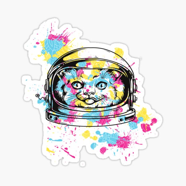 "Cat in SPACE" Sticker for Sale by Tifaprint | Redbubble