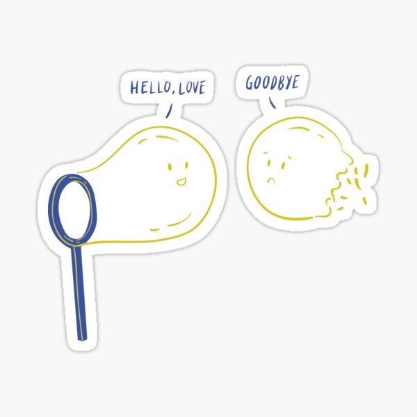 "Hello, Goodbye Bubble Art" Sticker by artmina | Redbubble