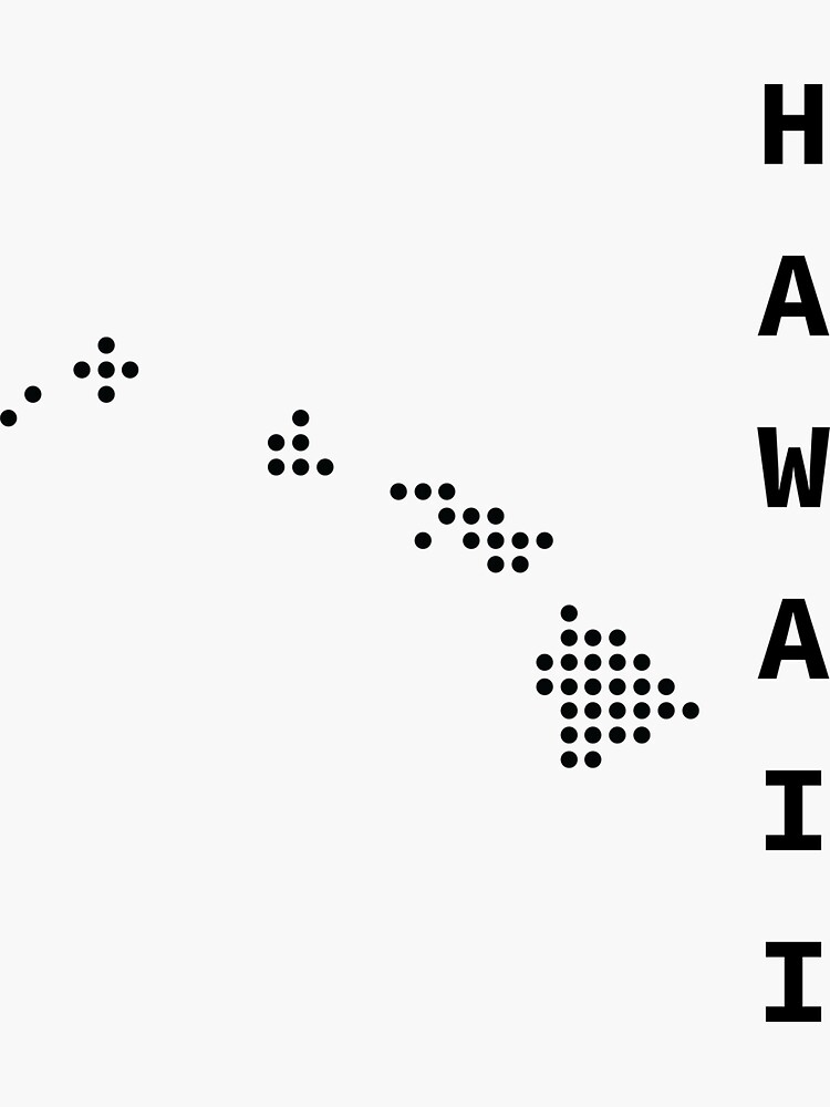 "HAWAII DOT SILHOUETTE" Sticker for Sale by Mxdesign888 | Redbubble