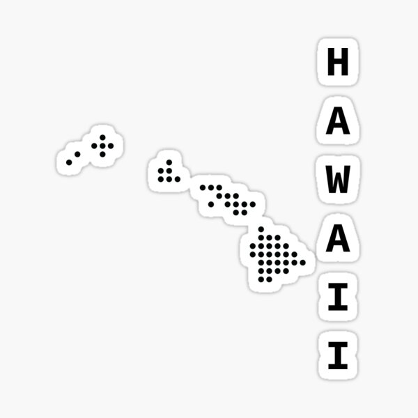 "HAWAII DOT SILHOUETTE" Sticker for Sale by Mxdesign888 | Redbubble