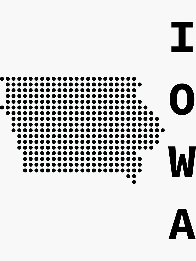"IOWA DOT SILHOUETTE" Sticker for Sale by Mxdesign888 | Redbubble