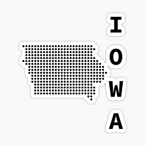 "IOWA DOT SILHOUETTE" Sticker for Sale by Mxdesign888 | Redbubble