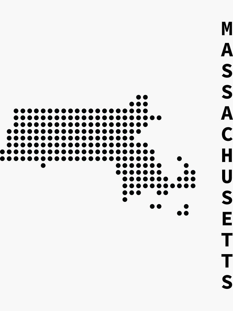 "MASSACHUSETTS DOT SILHOUETTE" Sticker by Mxdesign888 | Redbubble