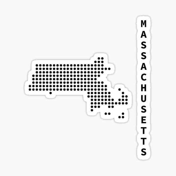 "MASSACHUSETTS DOT SILHOUETTE" Sticker by Mxdesign888 | Redbubble