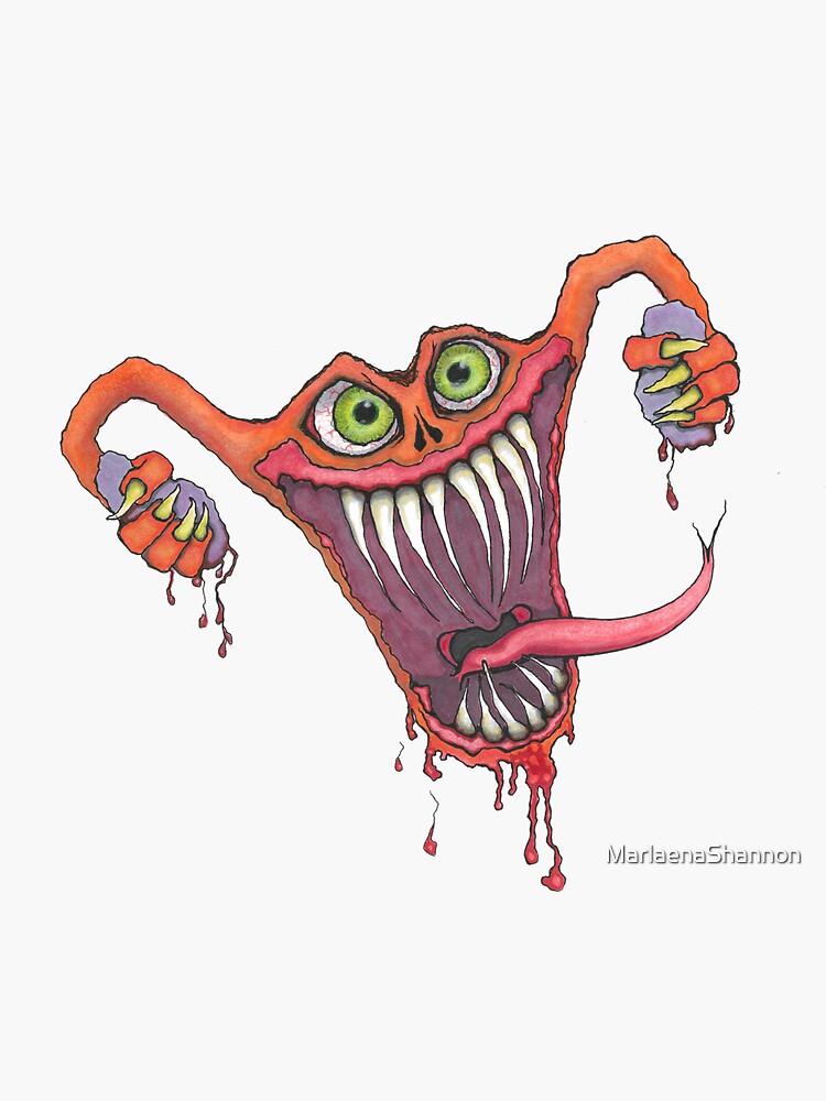 "Angry Uterus" Sticker by MarlaenaShannon | Redbubble