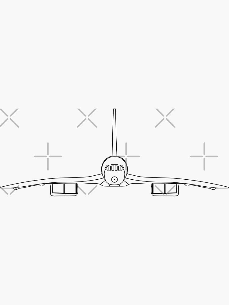 Pegatina «Concorde Black Outline» de SupersonicApp | Redbubble