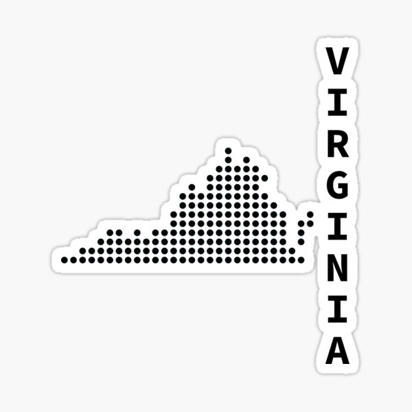 "VIRGINIA DOT SILHOUETTE" Sticker by Mxdesign888 | Redbubble