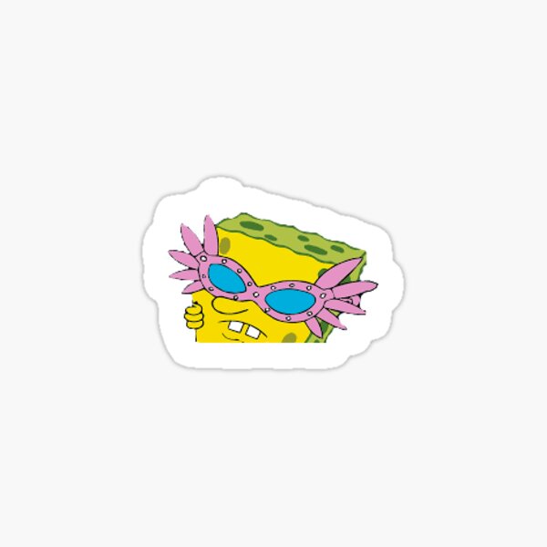 "Spongebob with Pink glasses vsco" Sticker by Sticker-studio | Redbubble