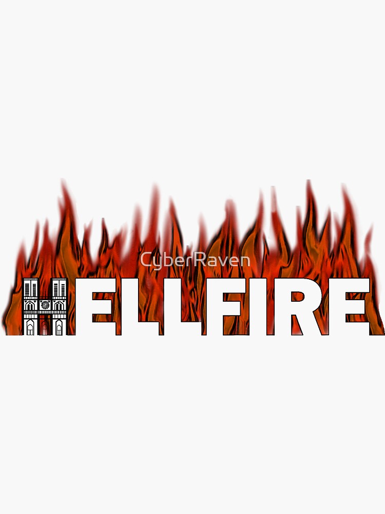 "word art - Hellfire " Sticker by CyberRaven | Redbubble
