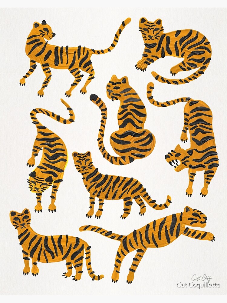 "Tiger Collection – Orange Palette" Art Print for Sale by catcoq ...