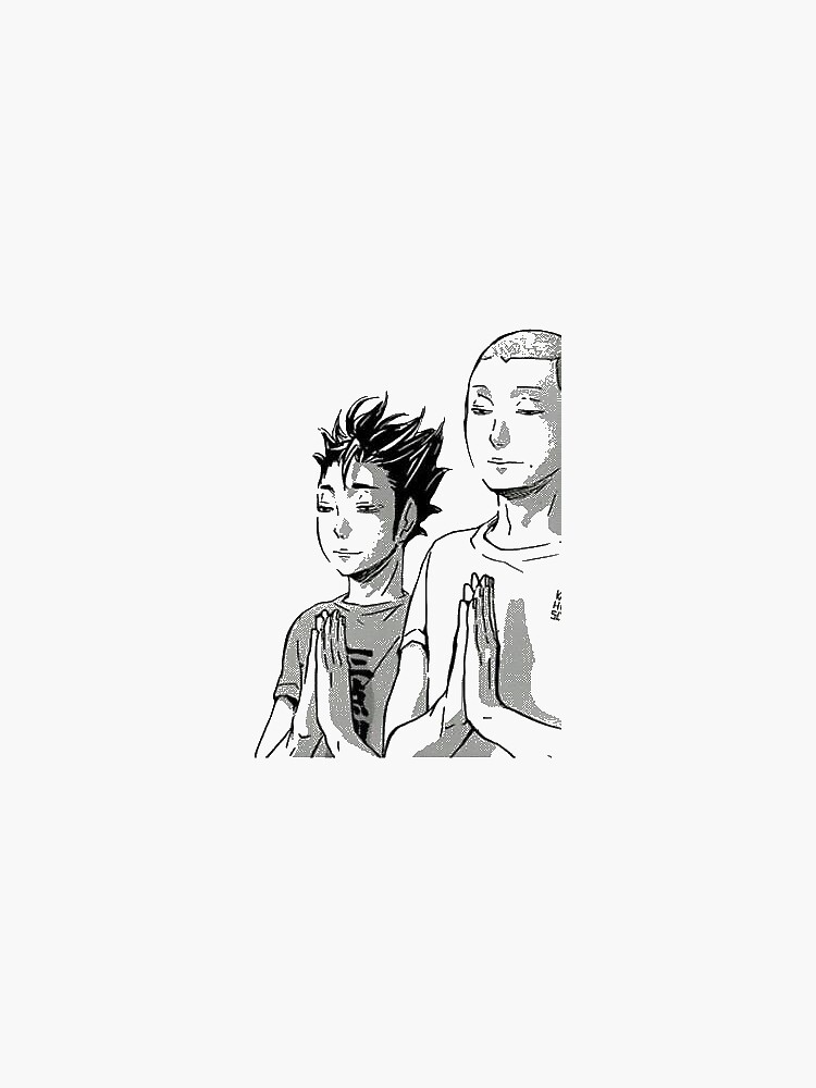 Pegatina «Pegatina Nishinoya y Tanaka Praying Manga Meme» de souji ...