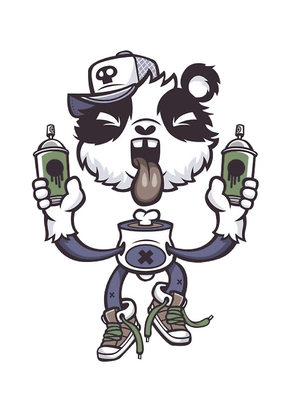"Graffiti Panda." Stickers by LewisJamesMuzzy | Redbubble