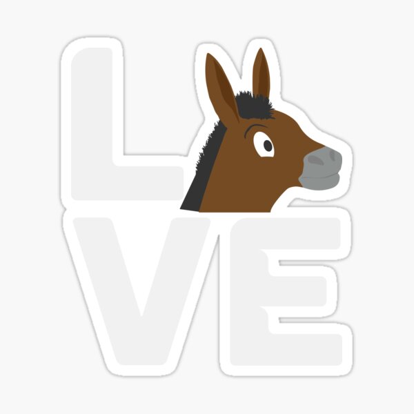 "Donkey Love | Donkeys Lover Mule Mules Farmer Farm" Sticker for Sale ...