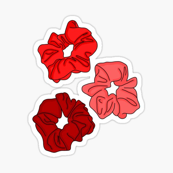"Red Aesthetic Scrunchies" Sticker for Sale by GRETKA | Redbubble