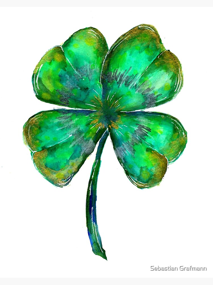 "Four Leaf Clover Watercolor" Art Board Print for Sale by Zeichenbloq ...
