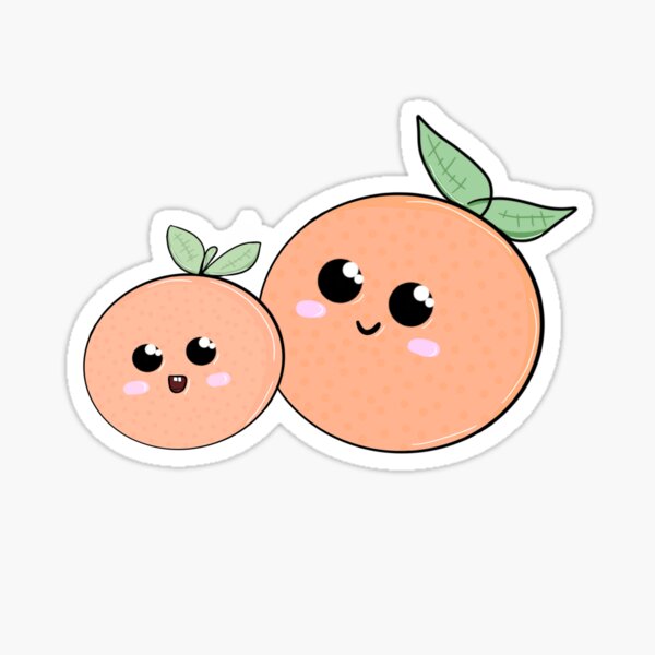 "cute orange" Sticker for Sale by elenaczar | Redbubble