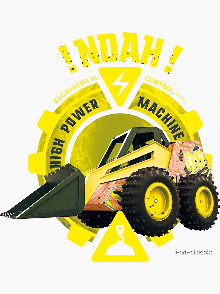 "NOAH: POWER BAGGER children in YELLOW with NAME" Sticker by i-am ...
