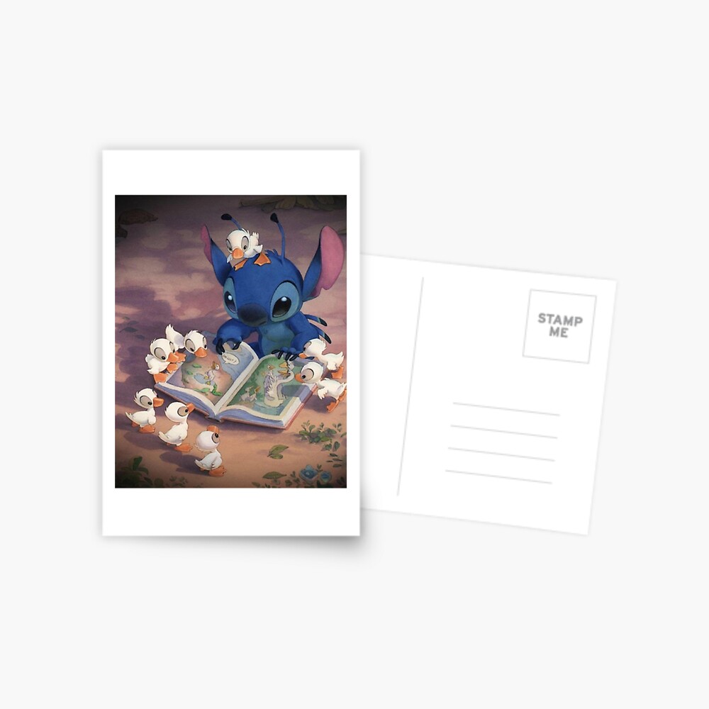 "Cute Stitch Reading" Postcard for Sale by ashleyherkie | Redbubble